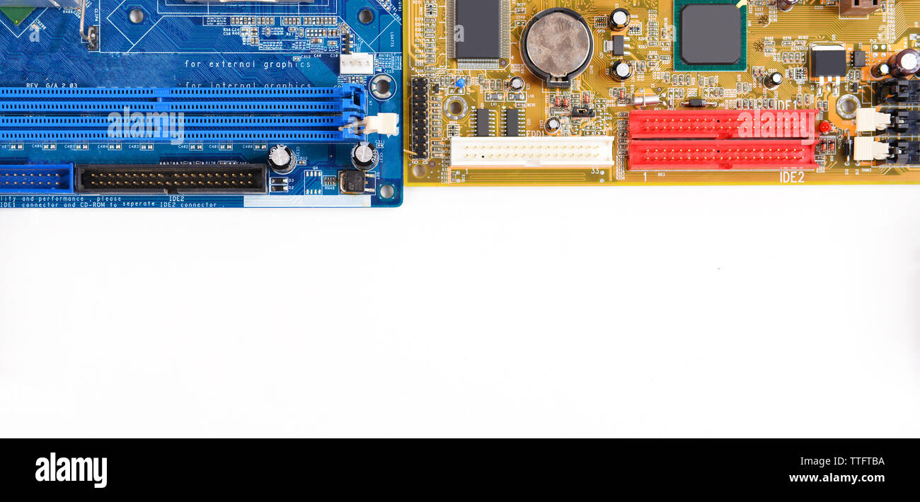 Computer motherboards, isolated on white Stock Photo - Alamy