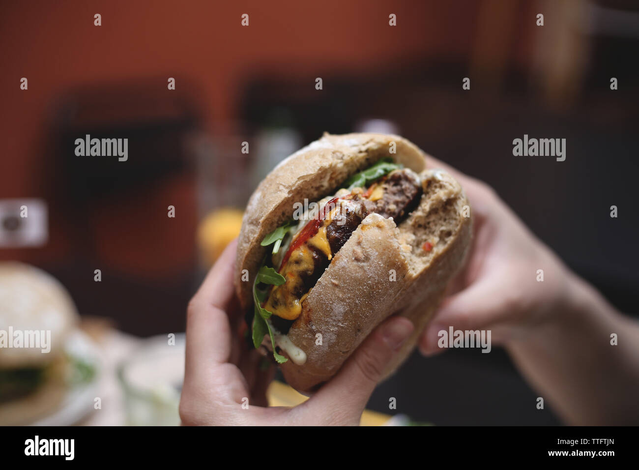 Homemade burger organic meat hi-res stock photography and images - Alamy