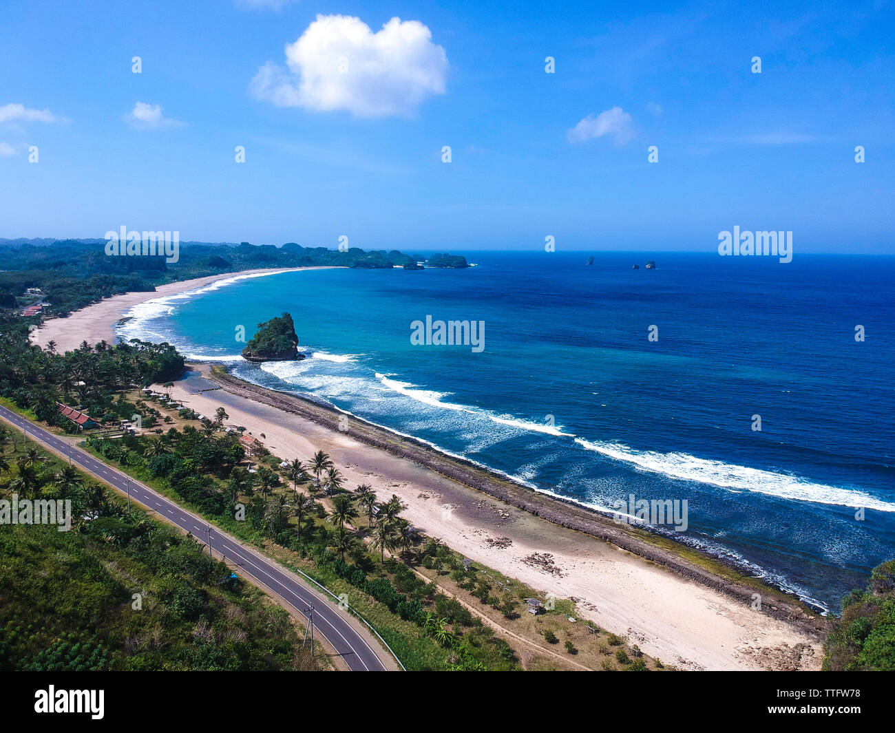 Aerial View of A Beach in Malang, East Java, Indonesia Stock Photo - Alamy