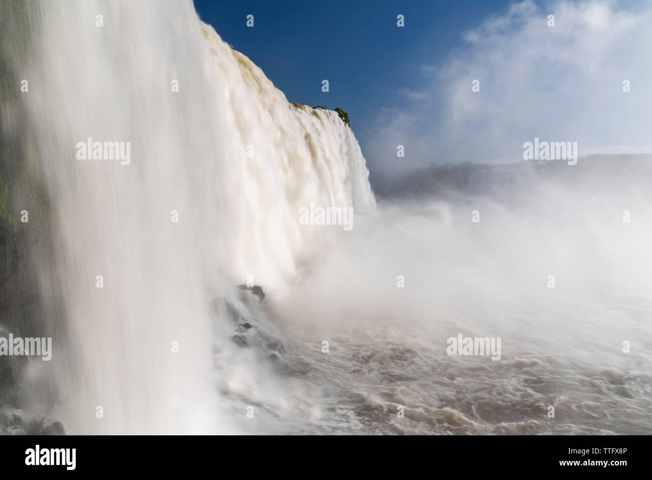 Beautiful landscape of big powerful waterfall on the rainforest Stock ...