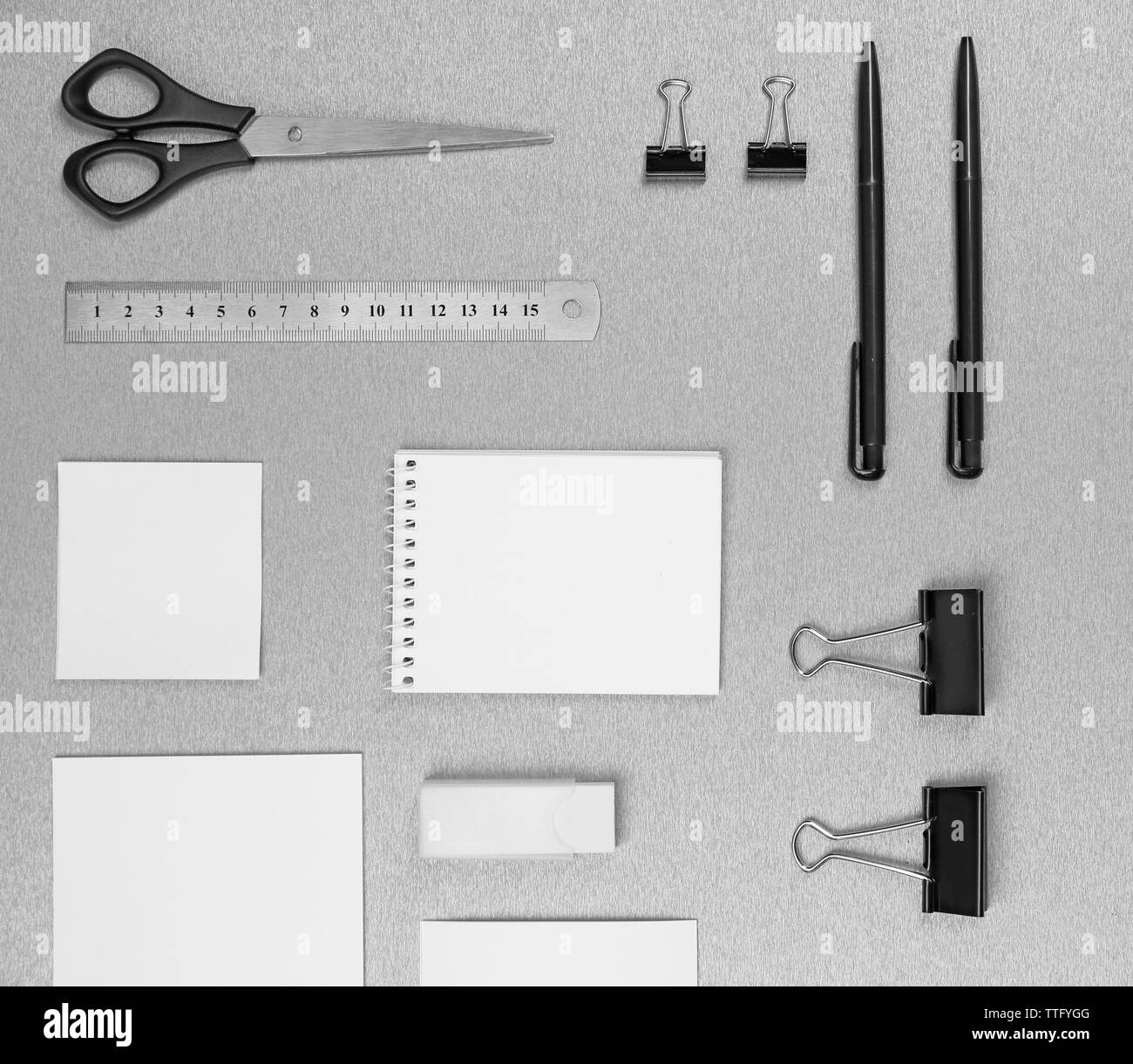 Stationery goods Black and White Stock Photos & Images - Alamy