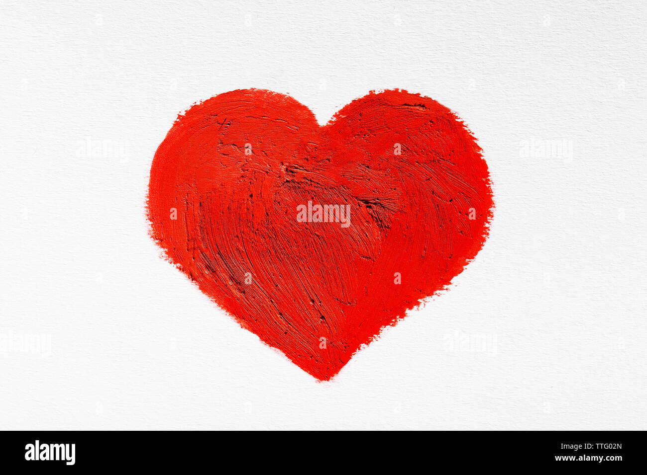 Red heart painted on light background Stock Photo - Alamy