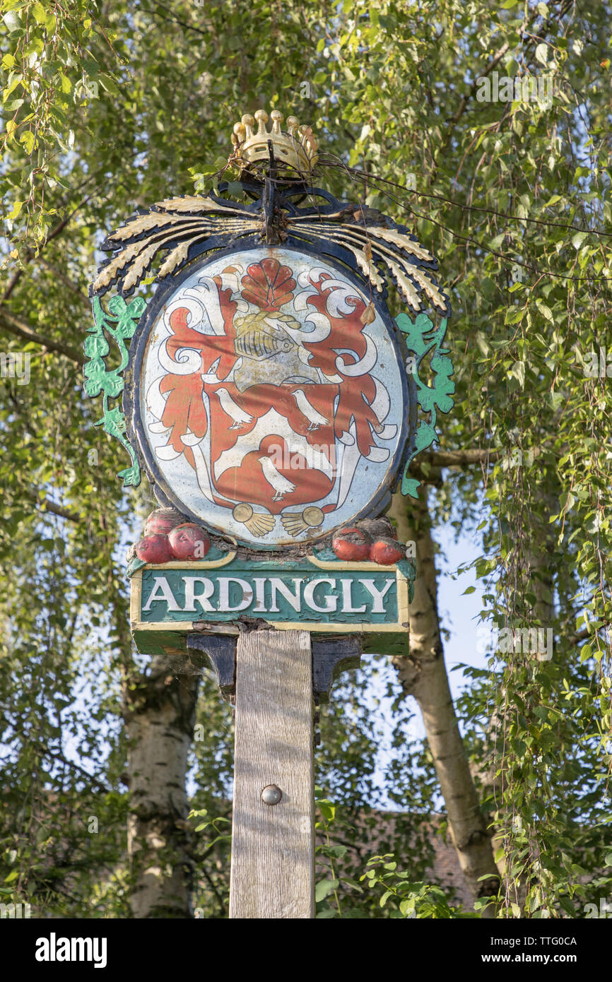 village sign at ardlingly west sussex Stock Photo - Alamy