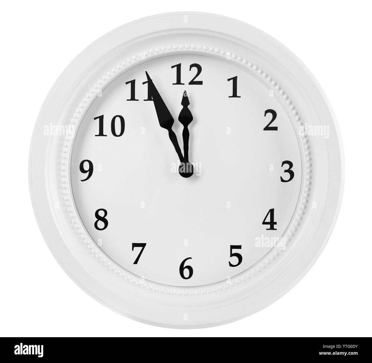 Round wall clock, isolated on white Stock Photo - Alamy