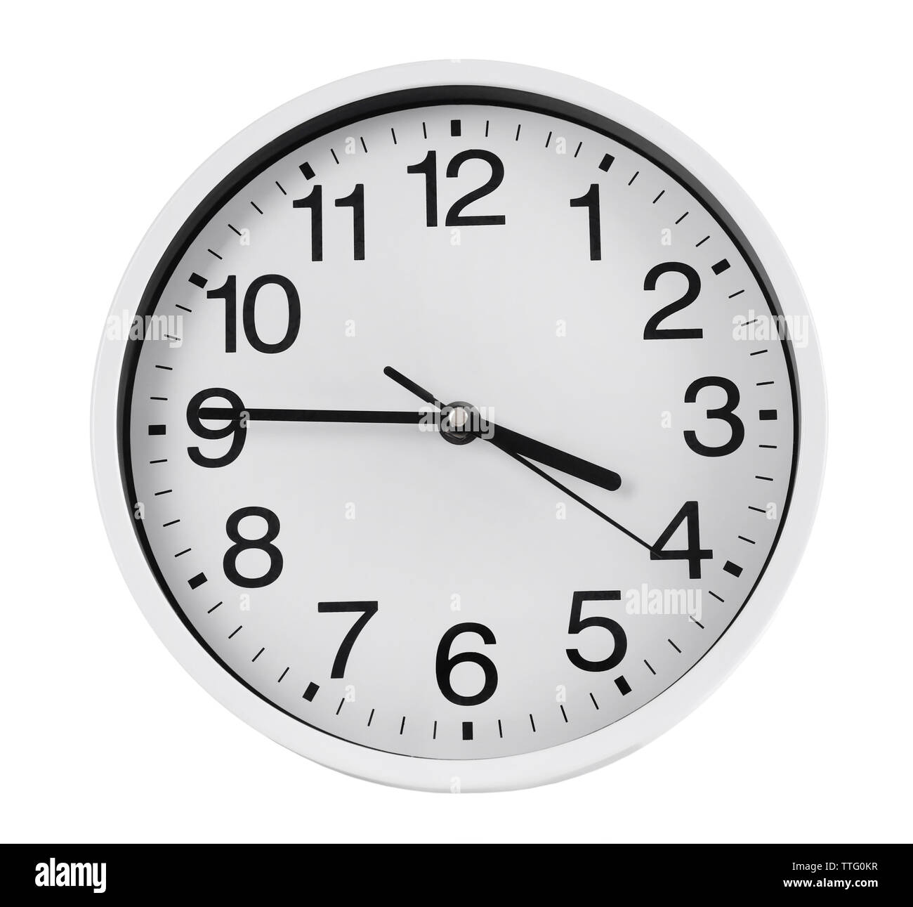 Round wall clock, isolated on white Stock Photo - Alamy