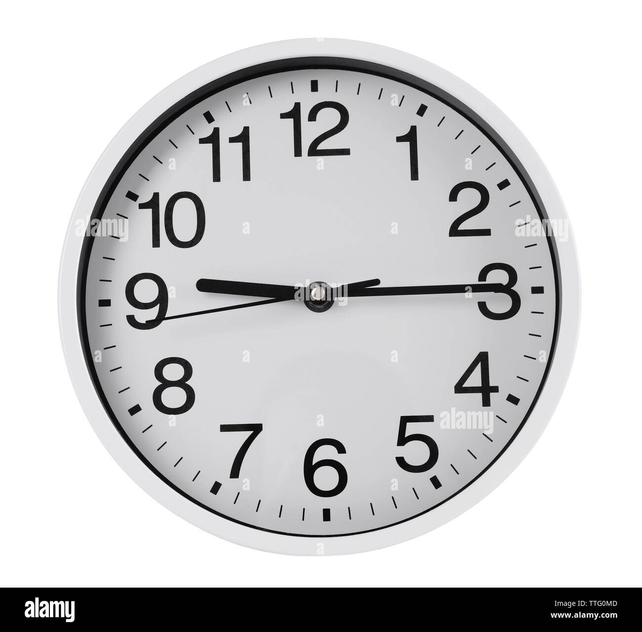 Round wall clock, isolated on white Stock Photo - Alamy