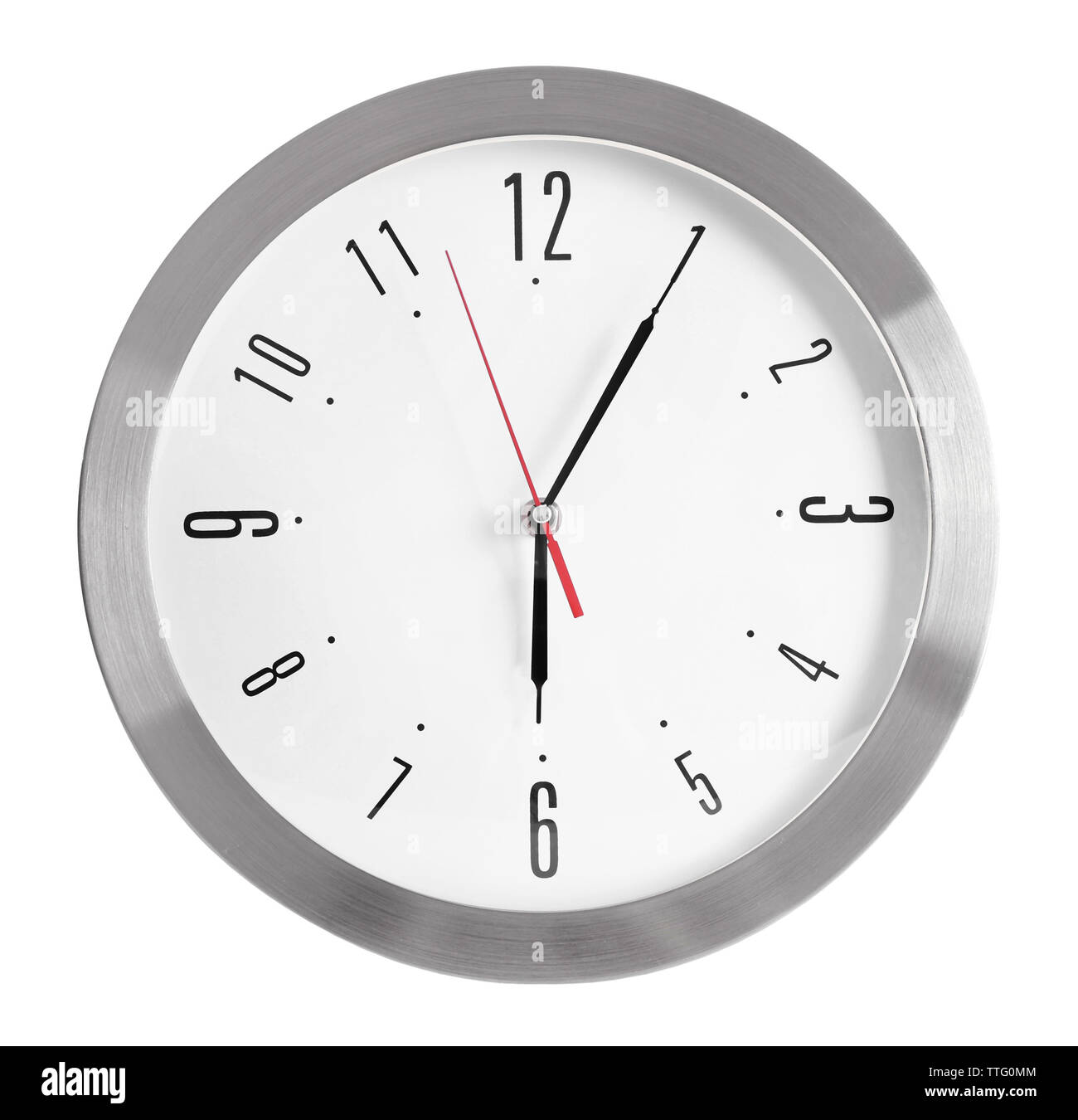 Round wall clock, isolated on white Stock Photo - Alamy