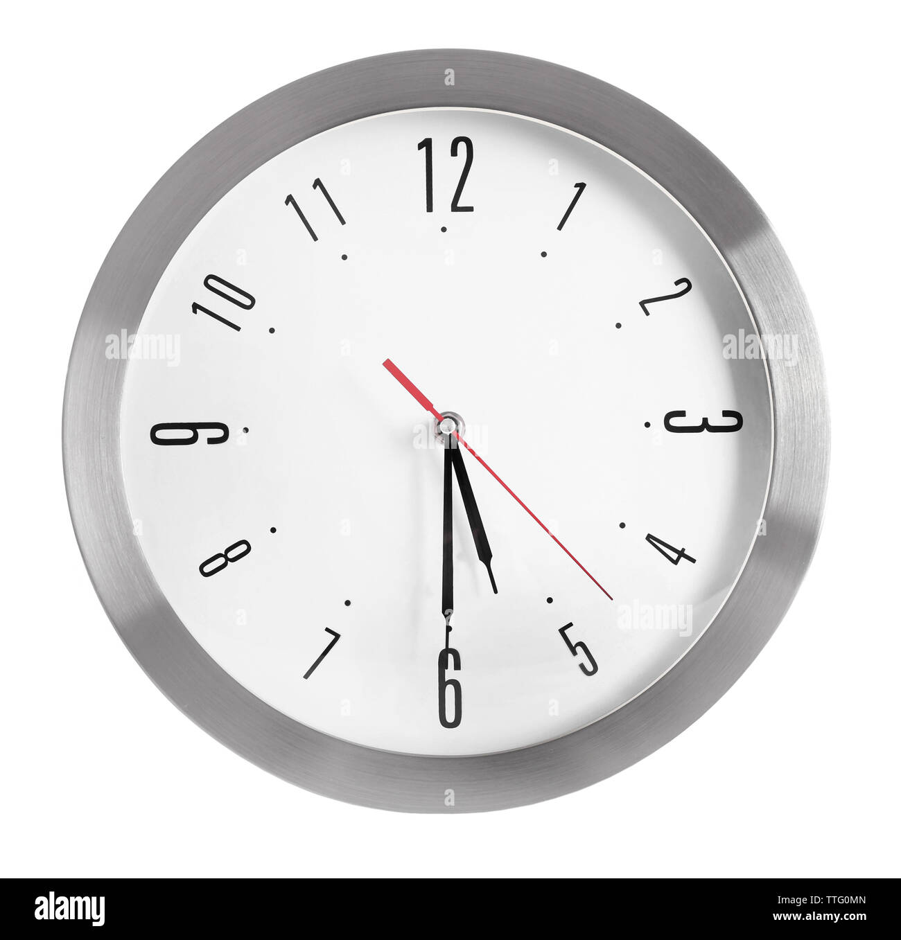 Round wall clock, isolated on white Stock Photo - Alamy