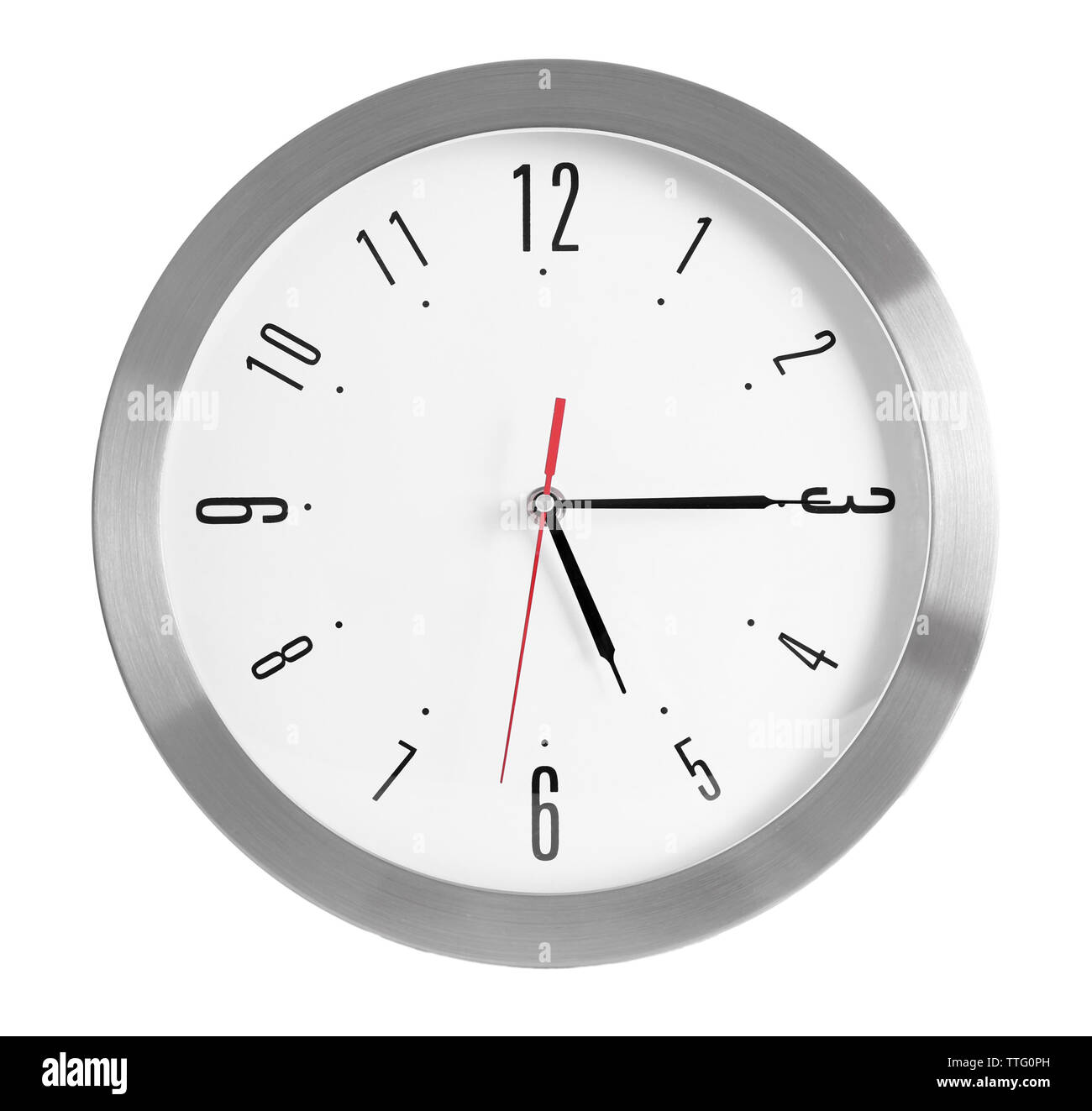 Round wall clock, isolated on white Stock Photo - Alamy