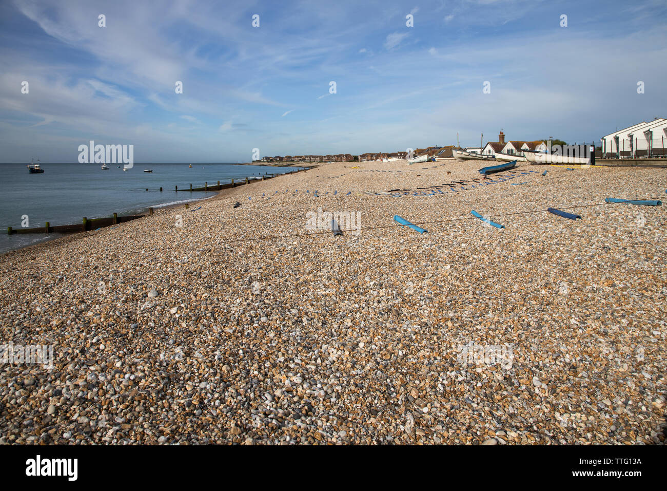 the large shingle beach at selsey in west sussex Stock Photo - Alamy