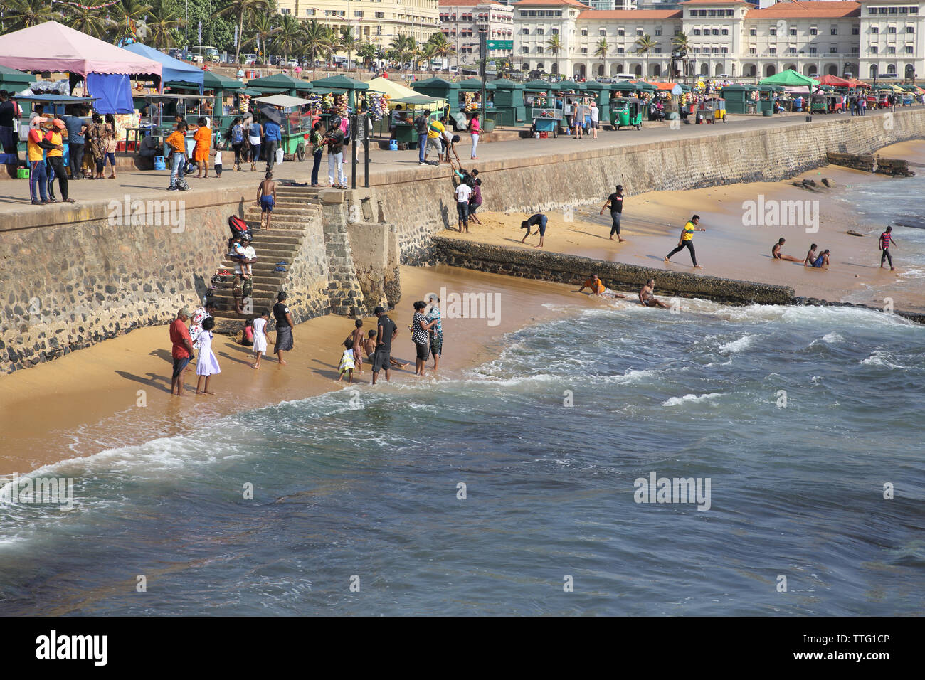 beach and seafront at galle face green colombo sri lanka Stock Photo ...