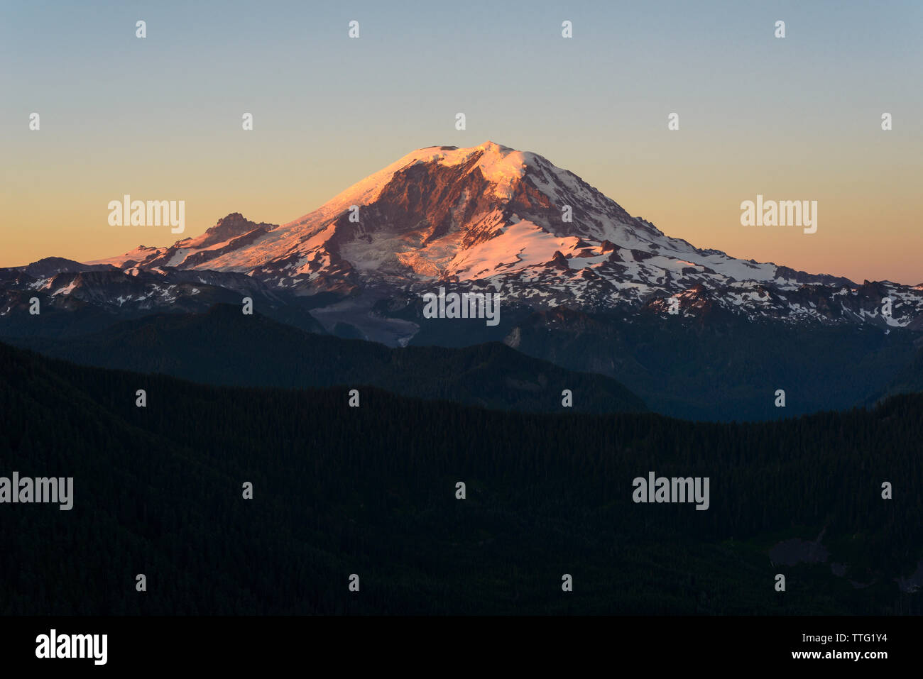 Sunshine on Mountain at Sunrise Stock Photo - Alamy