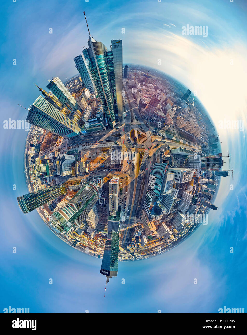 Beautiful panoramic aerial drone view "little planet" - 360 degree ...