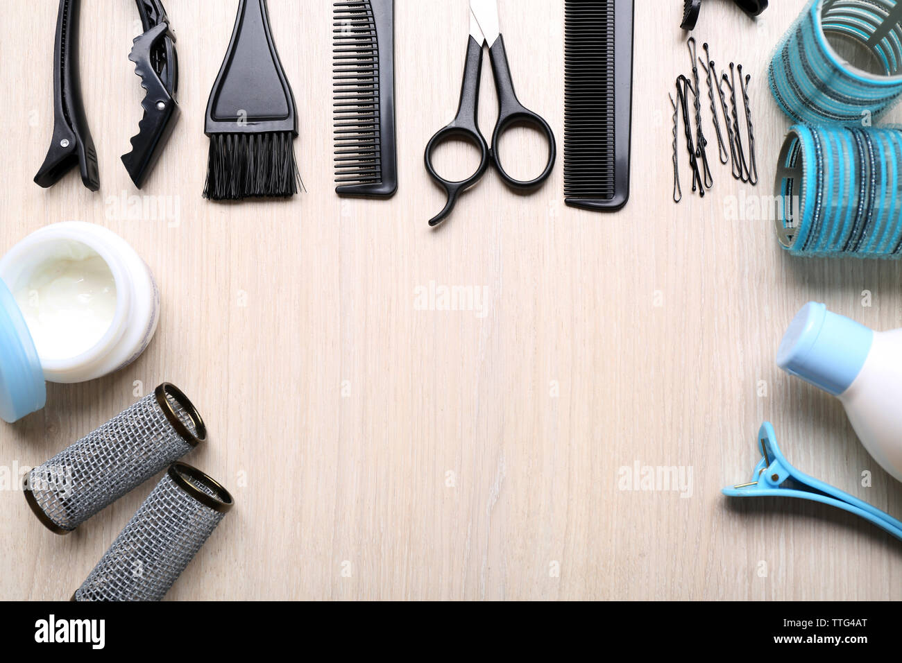 Barbershop frame with barber tools hi-res stock photography and images ...