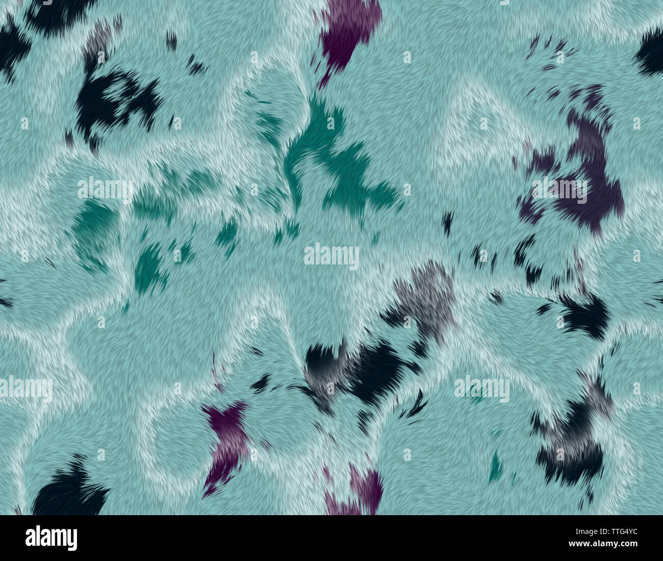 Light blue animal fur with bright green, violet and deep blue random ...