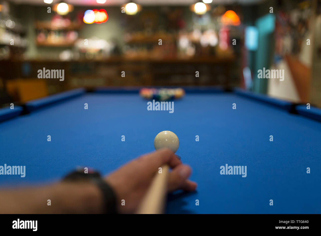 Cropped image of man playing pool hi-res stock photography and images ...