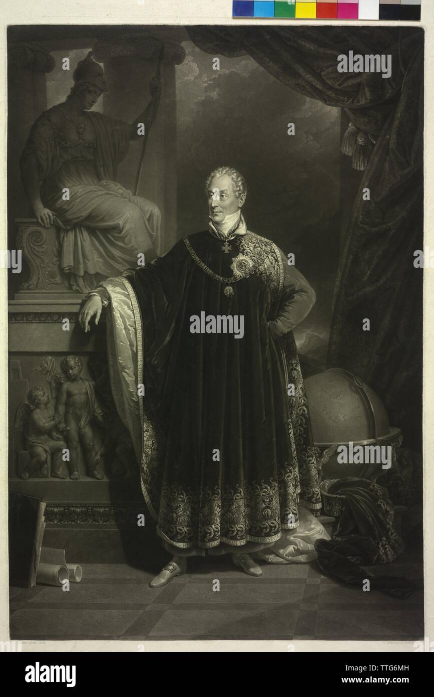 Metternich-Winneburg, Clement Wenzel Lothar prince von, mezzotint by ...