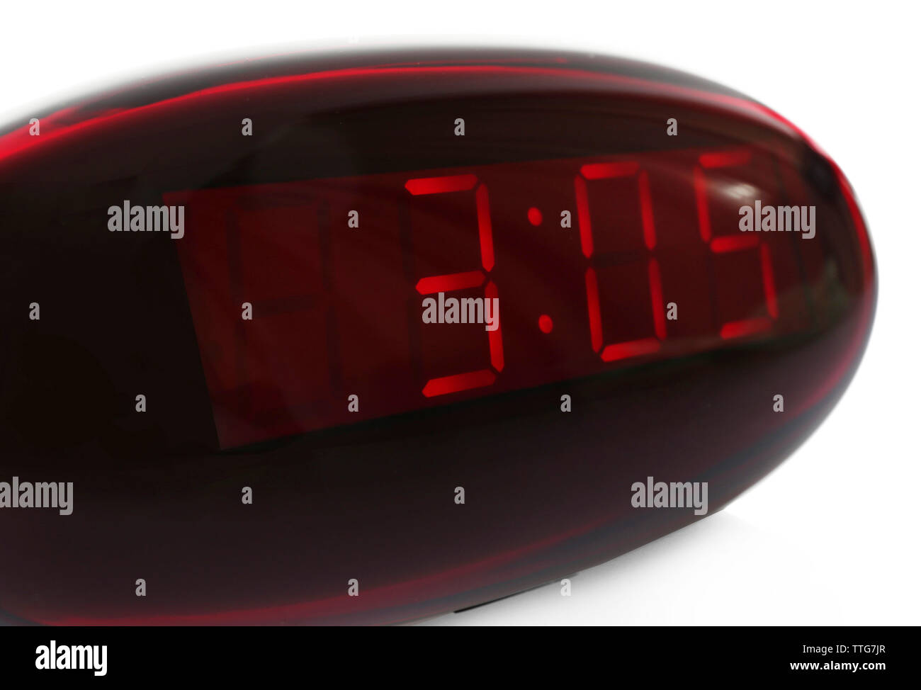 Digital clock isolated on white, closeup Stock Photo - Alamy