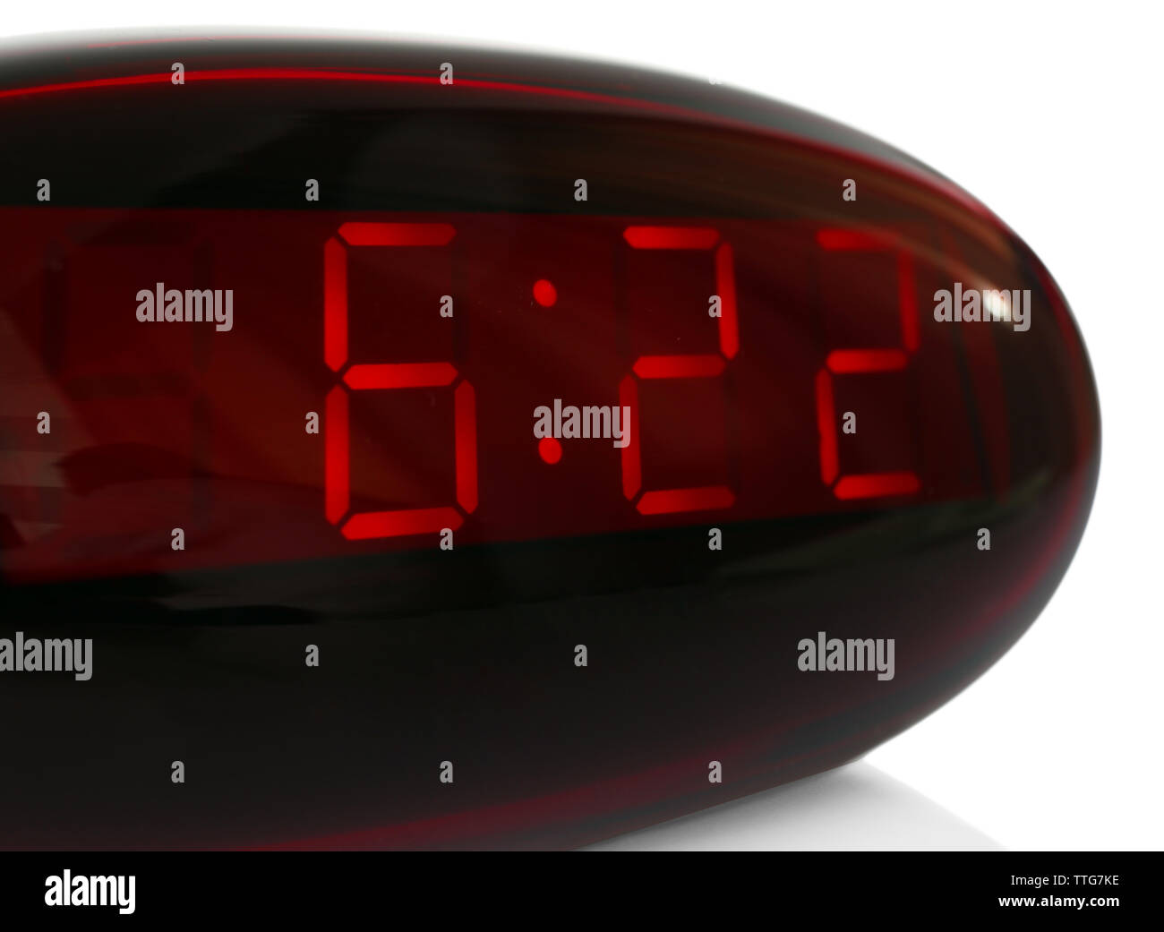 Digital clock isolated on white, closeup Stock Photo - Alamy