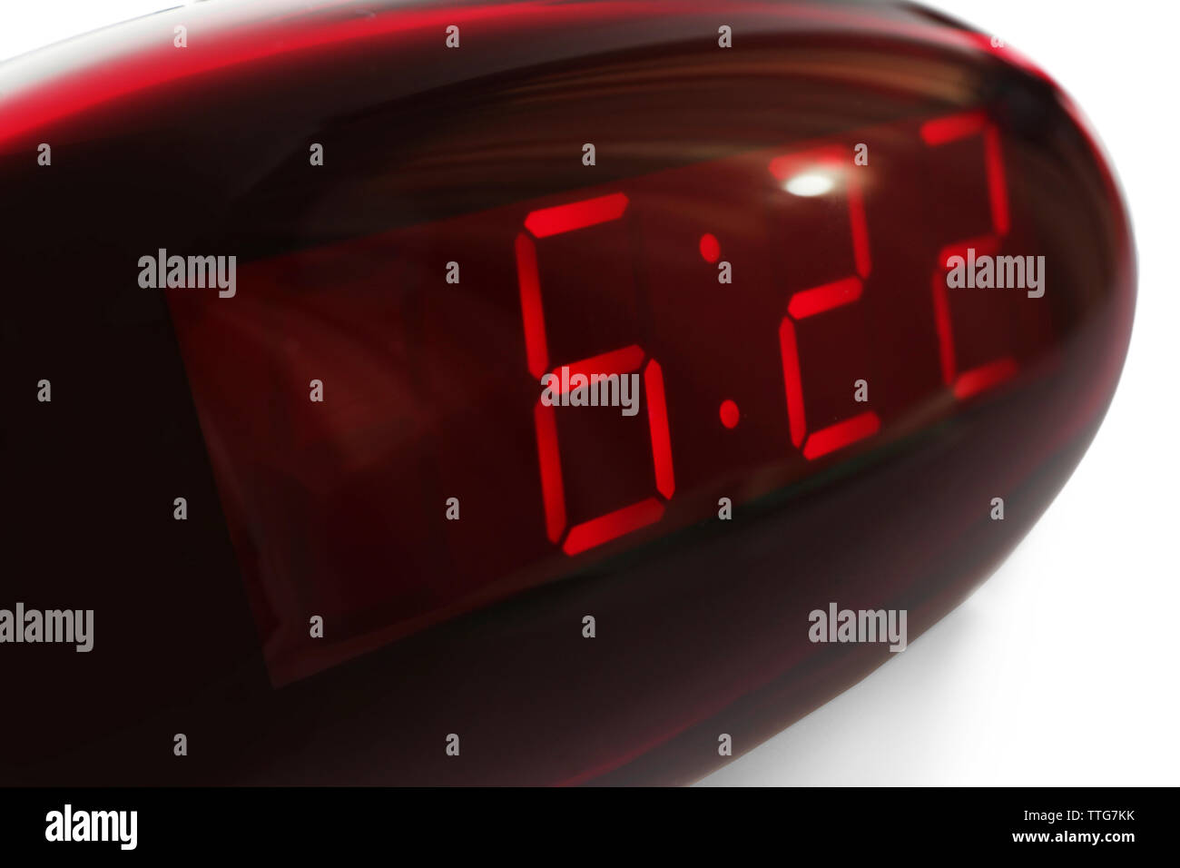 Digital clock isolated on white, closeup Stock Photo - Alamy