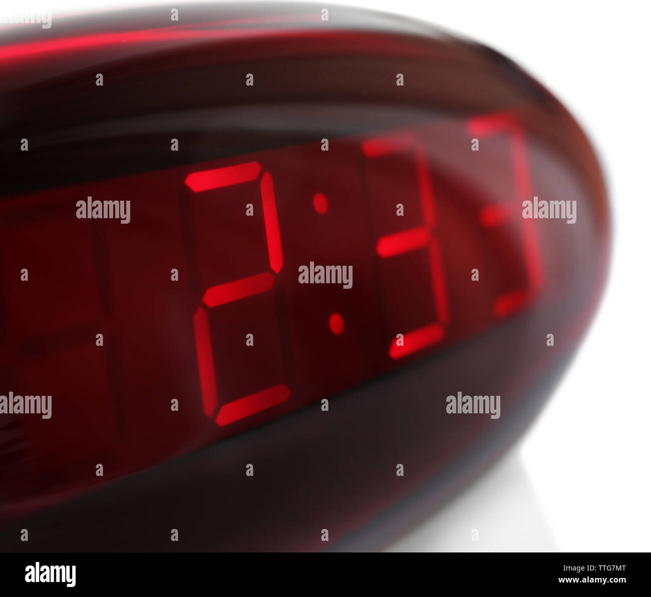 Digital clock isolated on white, closeup Stock Photo - Alamy