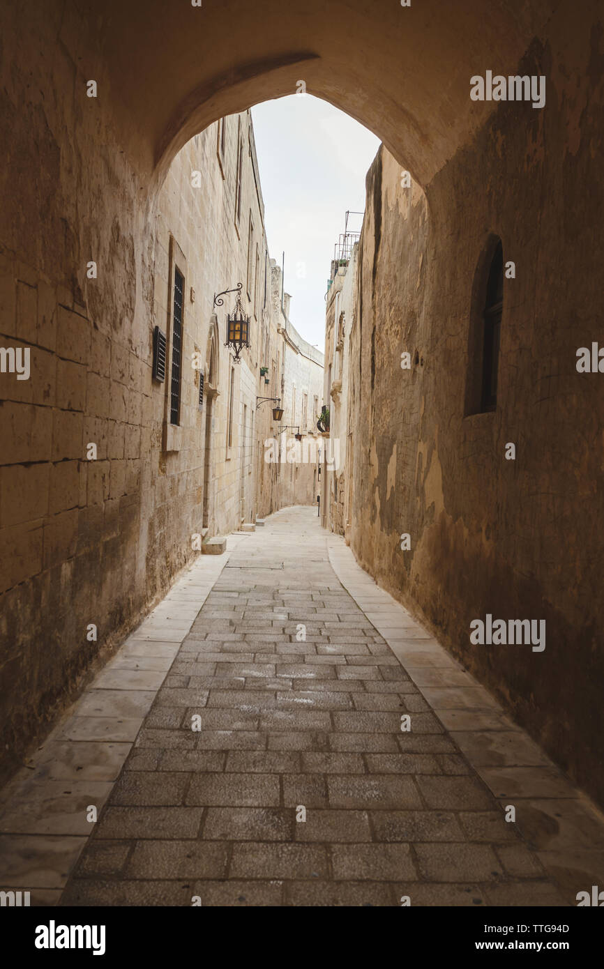 An ancient alleyway in Malta Stock Photo - Alamy