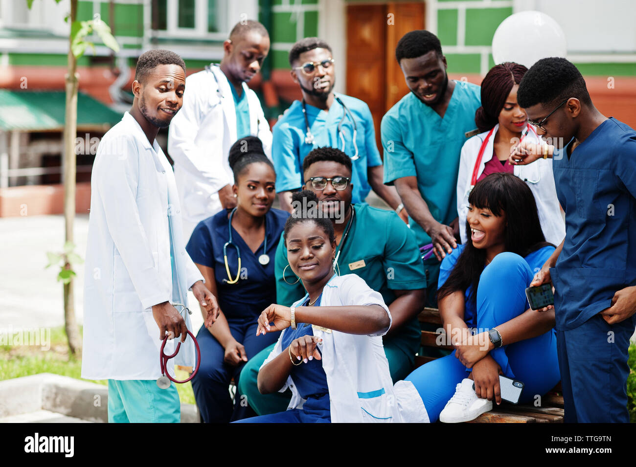 Group of african medical students posed outdoor Stock Photo - Alamy