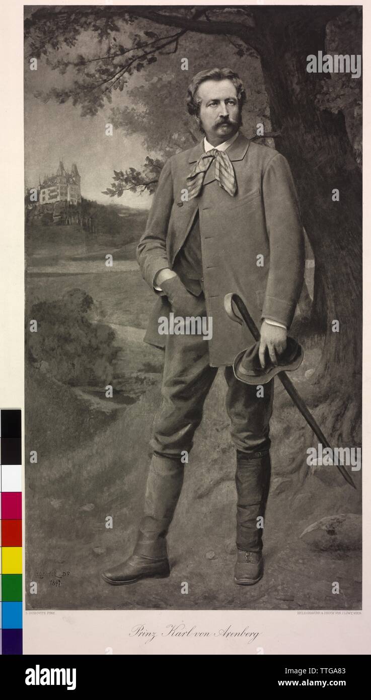 prince Karl of Arenberg, heliography based on a painting by Leopold ...