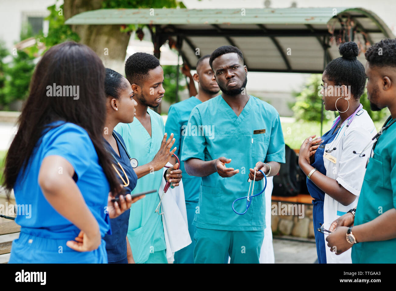 Group of african medical students posed outdoor Stock Photo - Alamy