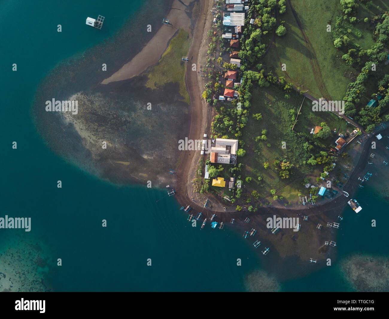 Aerial view of coast Stock Photo - Alamy