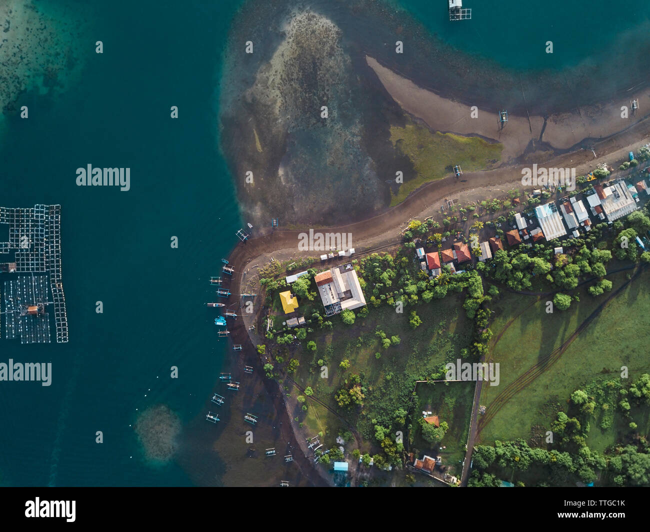Aerial view of coast Stock Photo - Alamy