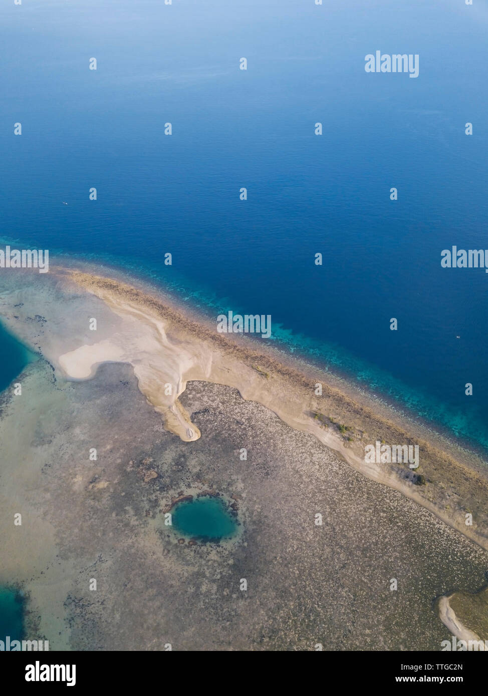 Aerial view of island coastline Stock Photo - Alamy