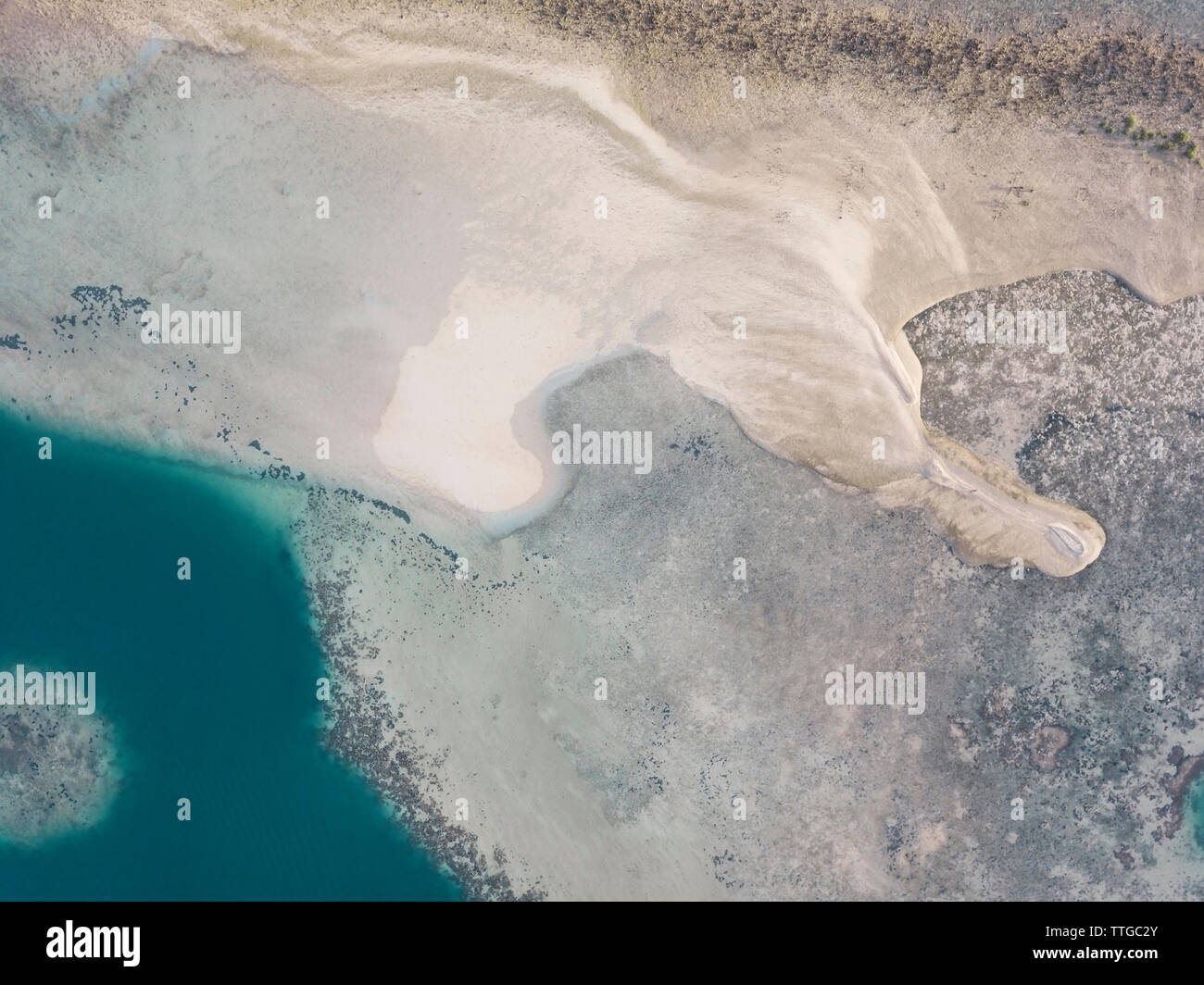 Aerial view of island coastline Stock Photo - Alamy