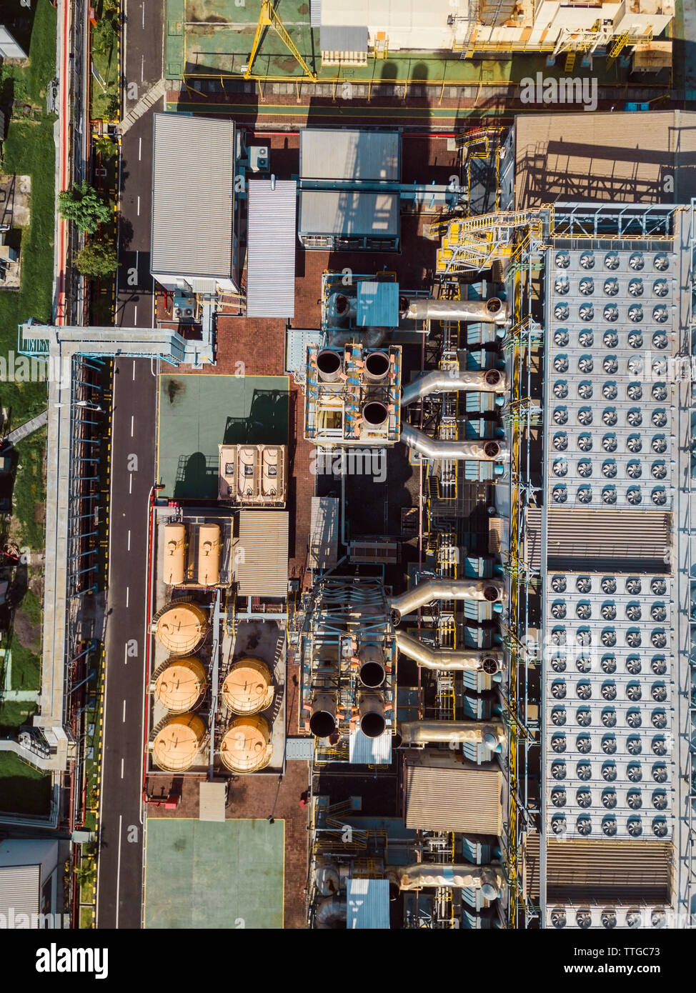 Aerial view of power station Stock Photo - Alamy