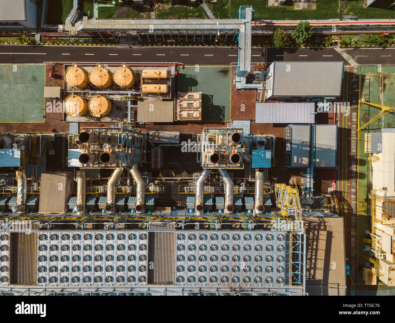 Aerial view of power station Stock Photo - Alamy