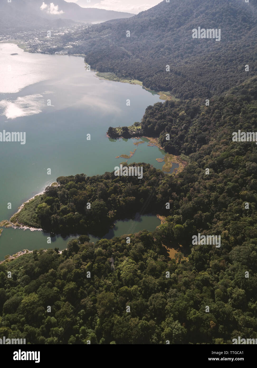 Aerial view of Buyan lake Stock Photo - Alamy