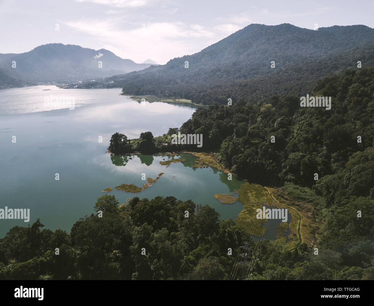 Aerial view of Buyan lake Stock Photo - Alamy