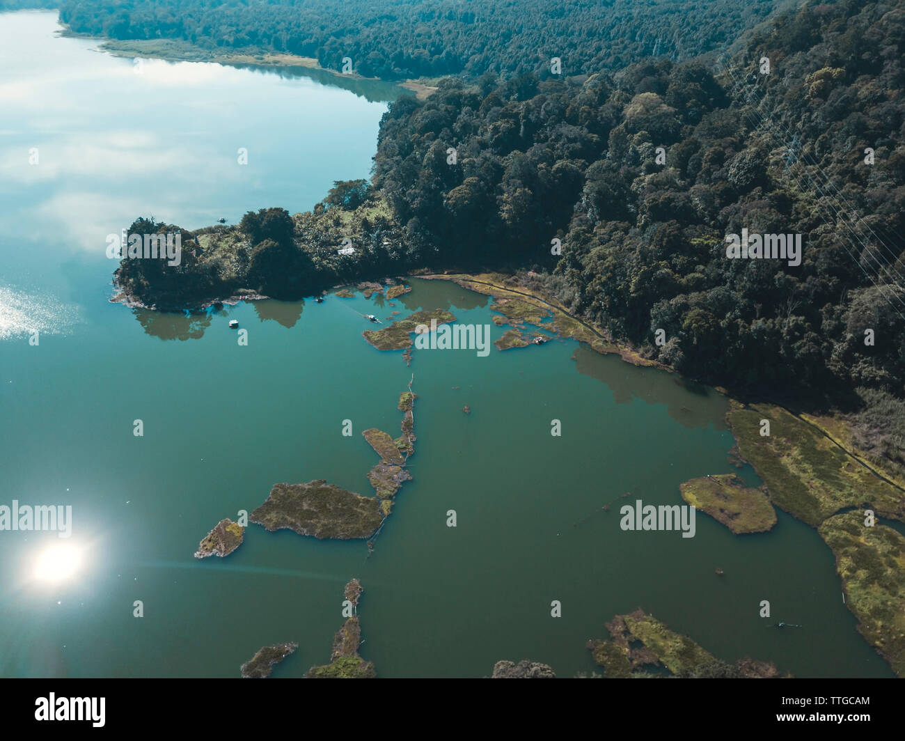 Aerial view of Buyan lake Stock Photo - Alamy