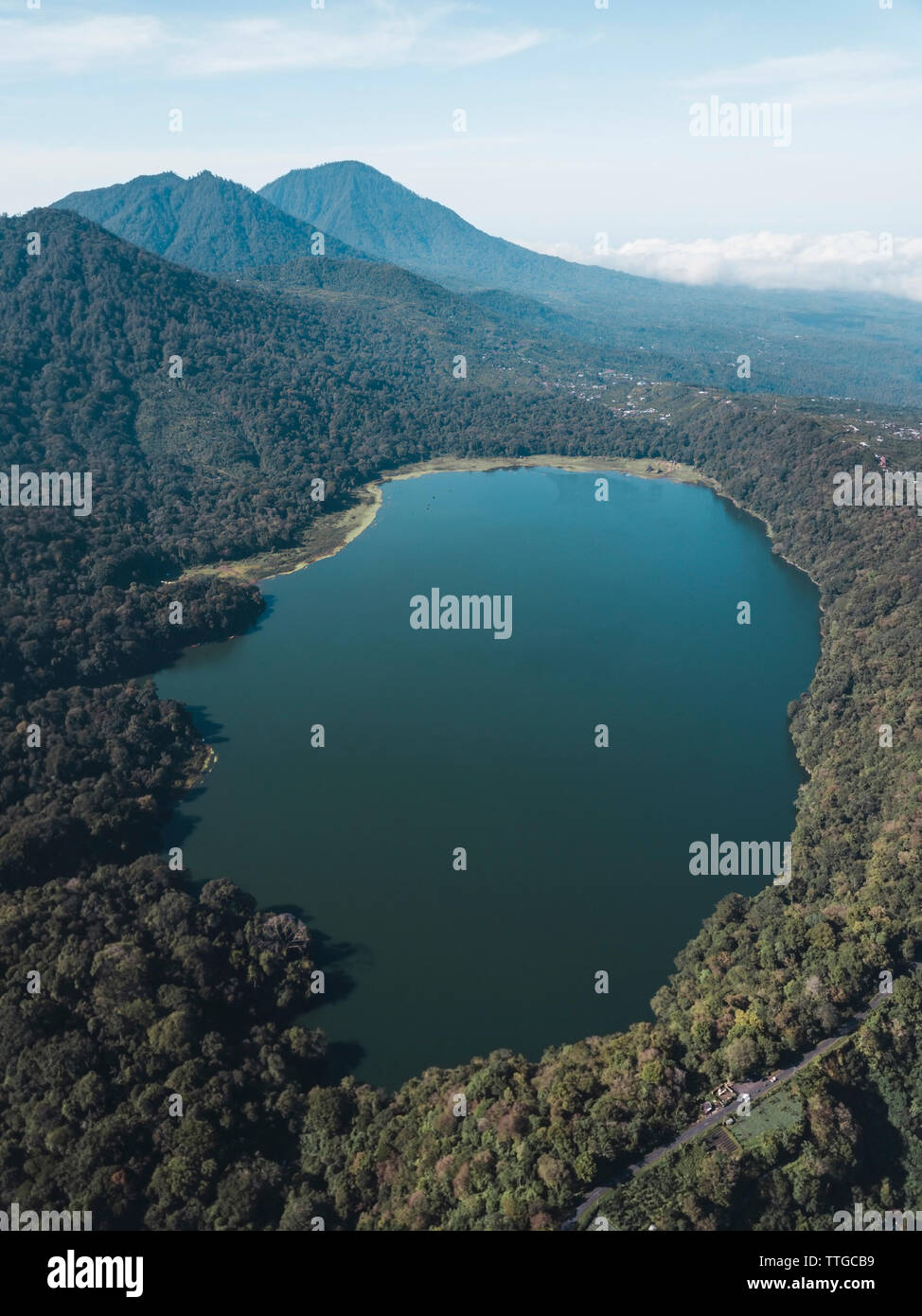 Aerial view of Tamblingan lake Stock Photo - Alamy