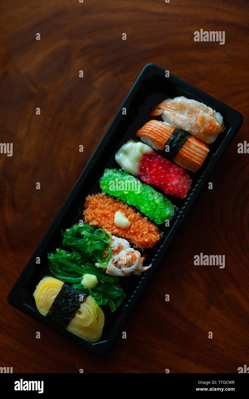 Sushi in take out box Stock Photo - Alamy
