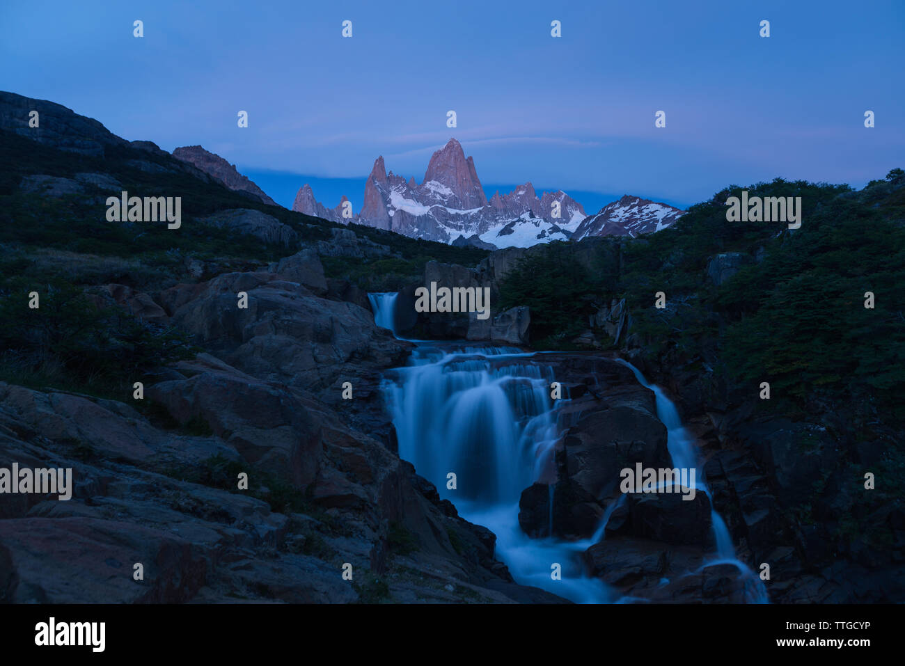 Hidden Falls of Patagonia Stock Photo - Alamy
