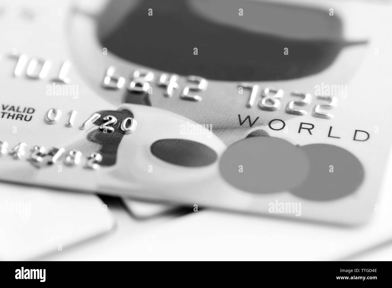 Credit card on computer keyboard background, macro view Stock Photo - Alamy