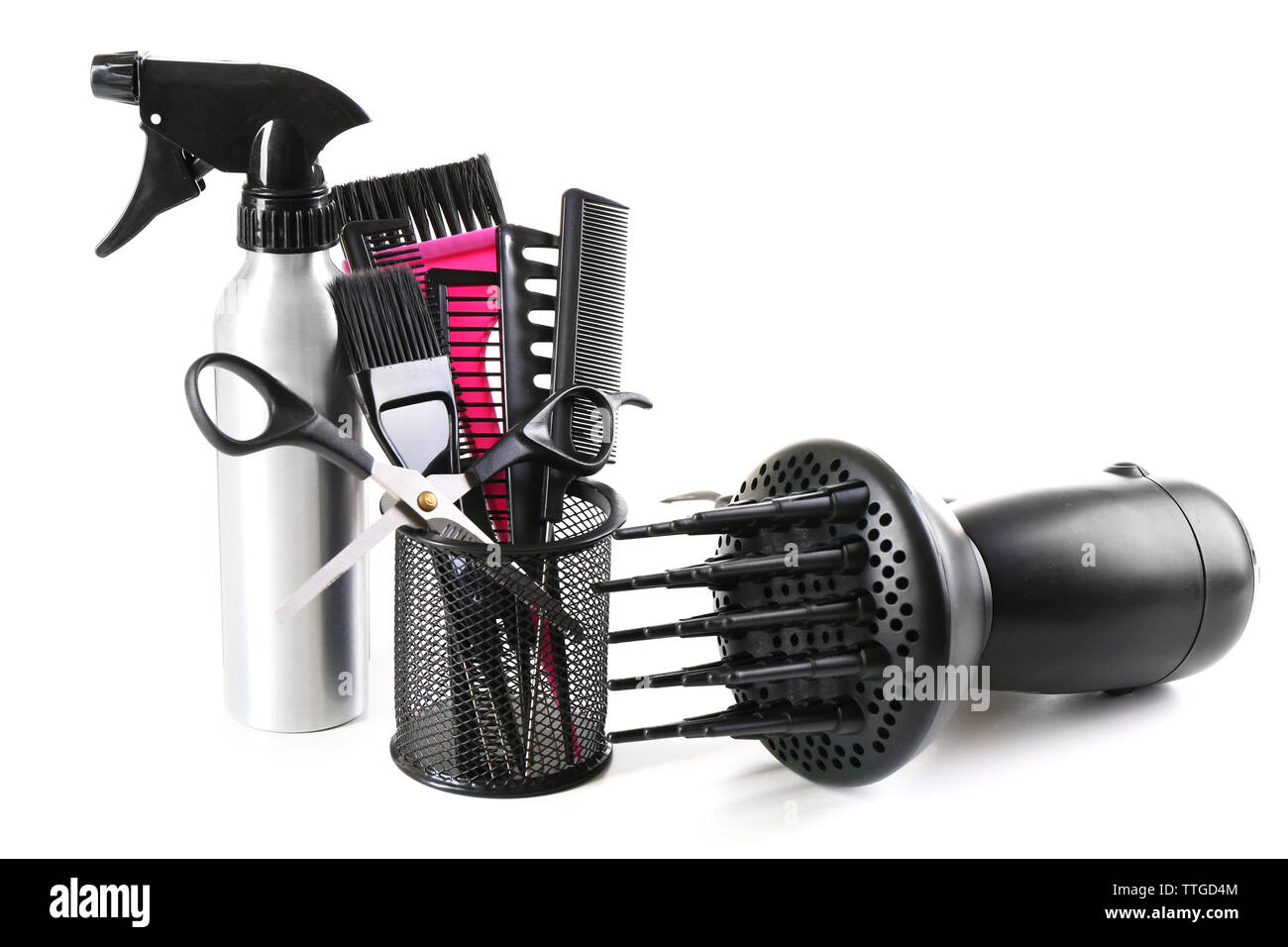 Professional hairdresser equipment isolated on white Stock Photo - Alamy