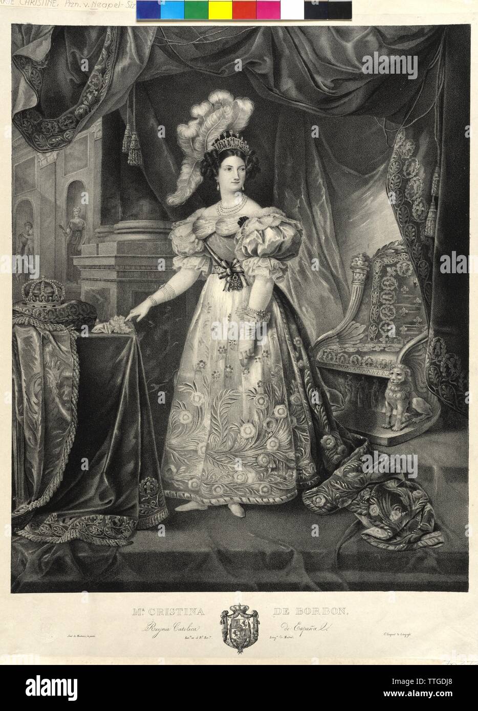 Marie Christine, princess of the Two Sicilies, lithograph by C. Legrand ...