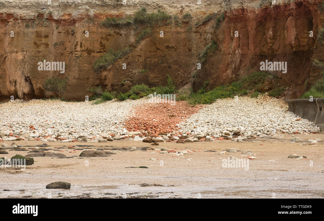 Soft cliff landslide image Stock Photo - Alamy