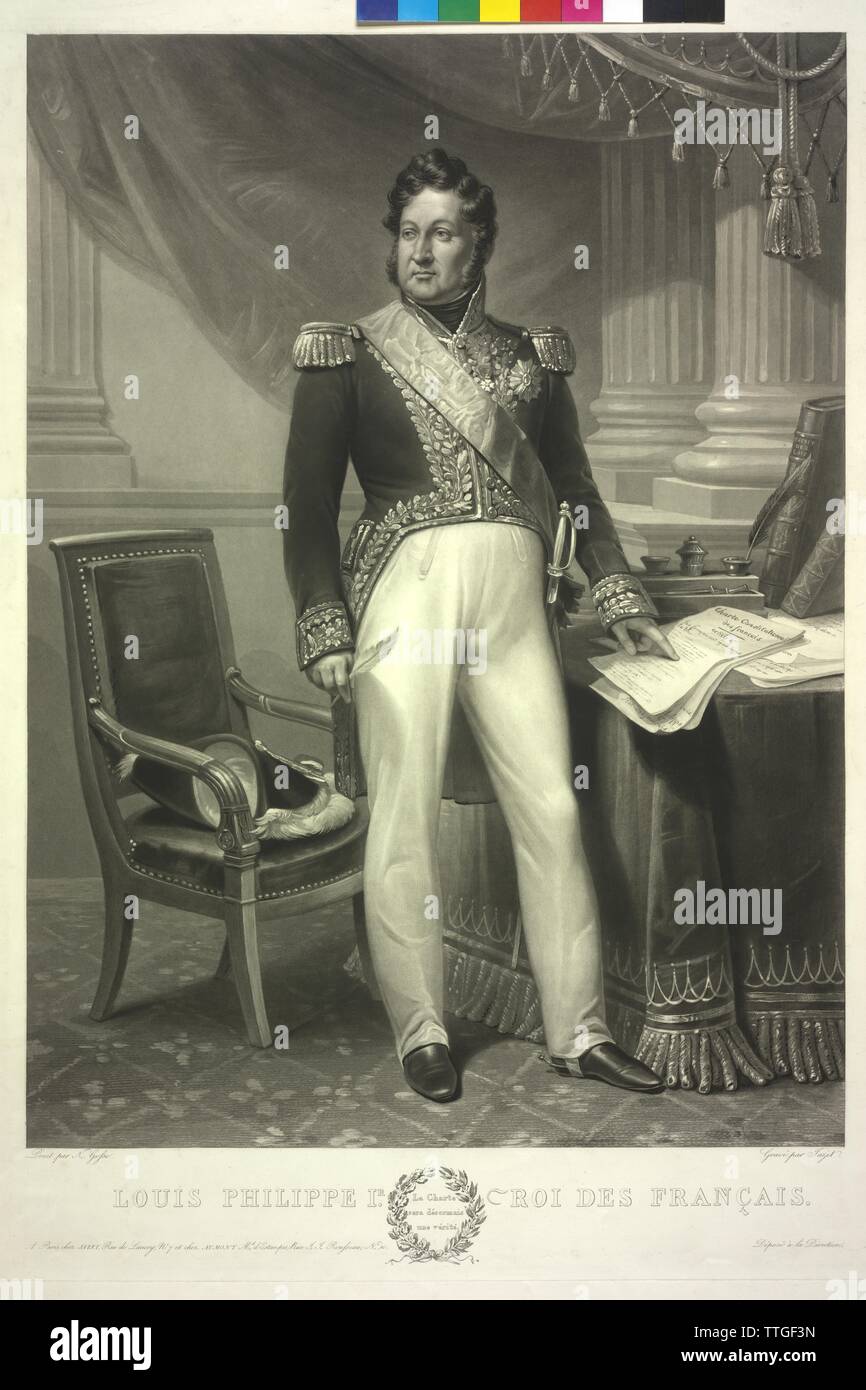 Louis Philipp, King of the French, aquatint / mixed technique by Jean ...