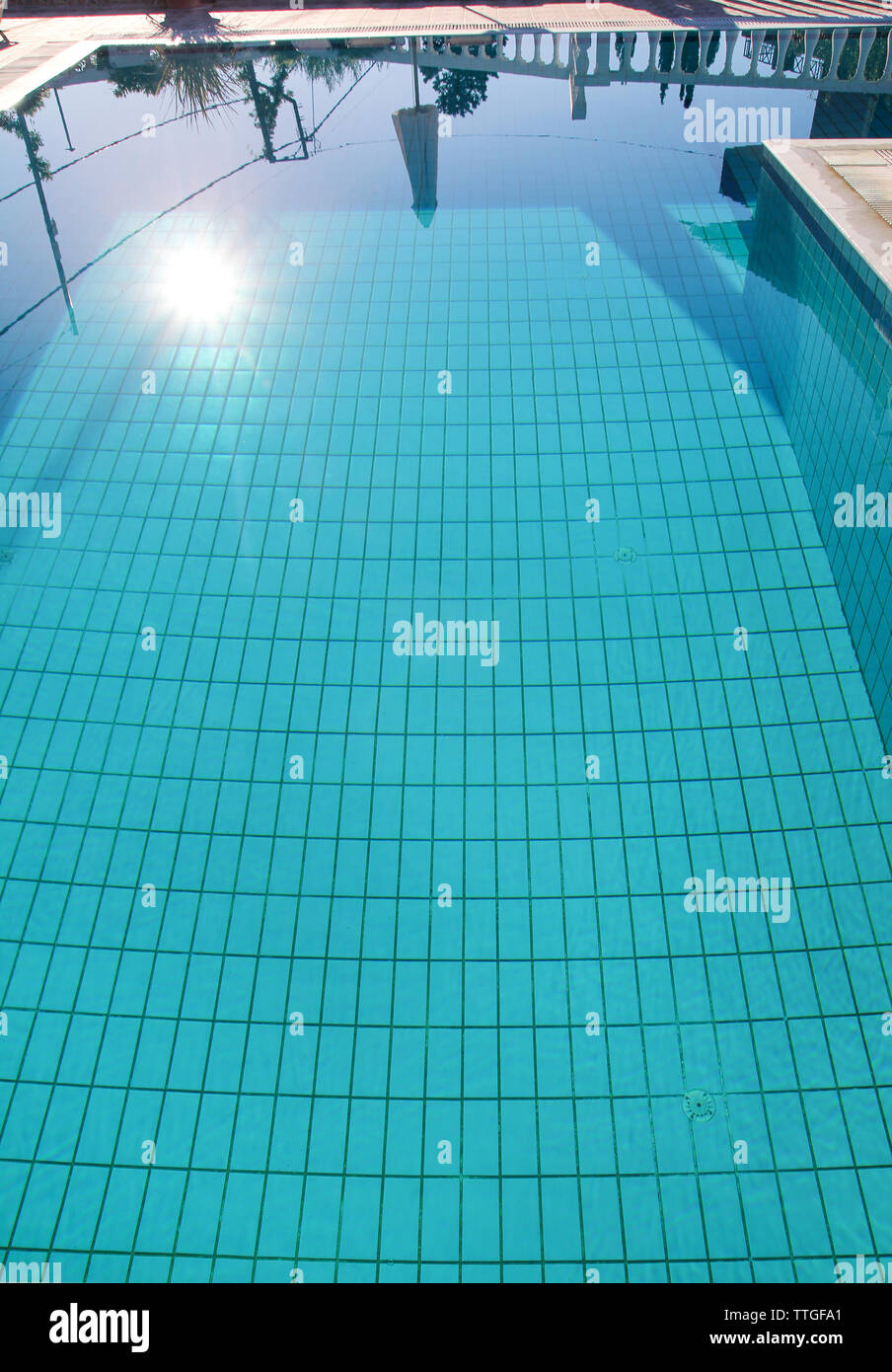 Swimming pool bottom caustics ripple and flow with waves background ...