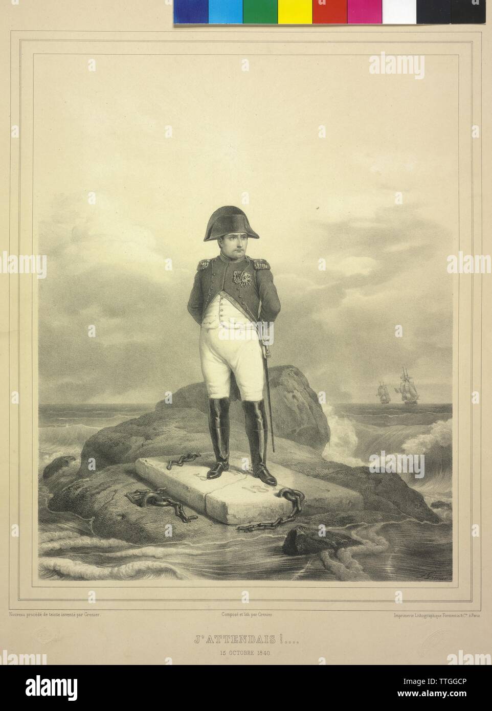 Napoleon bonaparte helena lithograph hi-res stock photography and ...