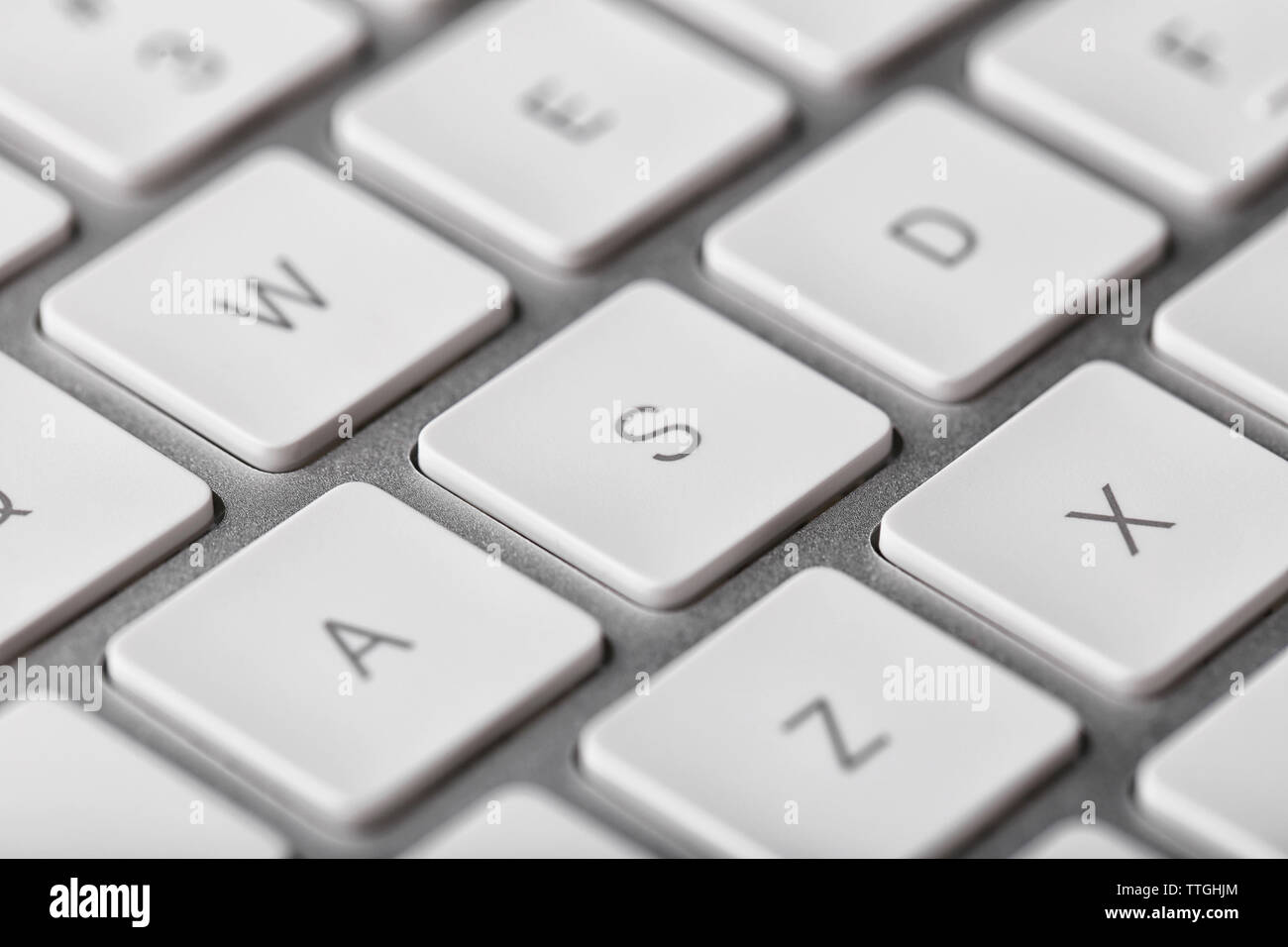 White keys of computer keyboard, closeup Stock Photo - Alamy