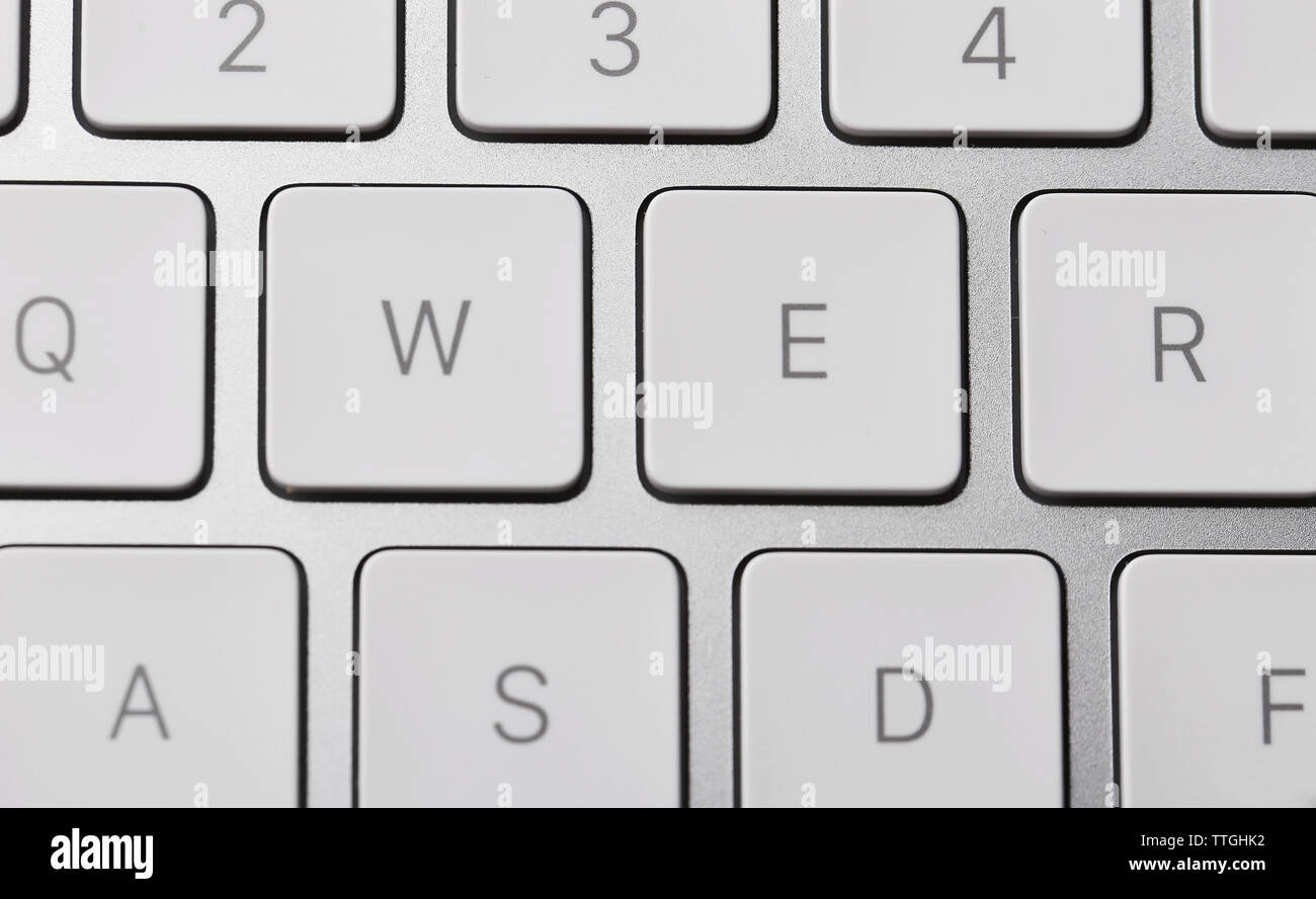 White keys of computer keyboard, closeup Stock Photo - Alamy